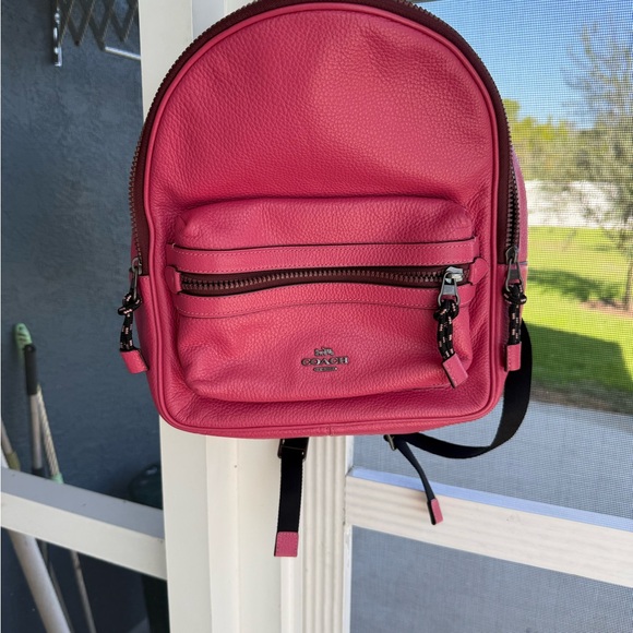 Coach | Bags | Coach Pink Leather Backpack | Poshmark